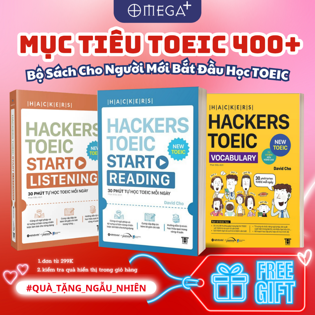 Bộ Sách Cho Người Mới Học TOEIC: Hackers Toeic Start Listening + Reading + Vocabulary (MỤC TIÊU ...