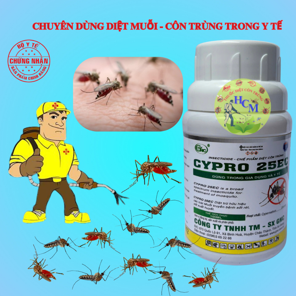 (Chính hãng) THUỐC DIỆT MUỖI & CÔN TRÙNG CYPRO OTUKSA 25EC - 100ml | Shopee Việt Nam