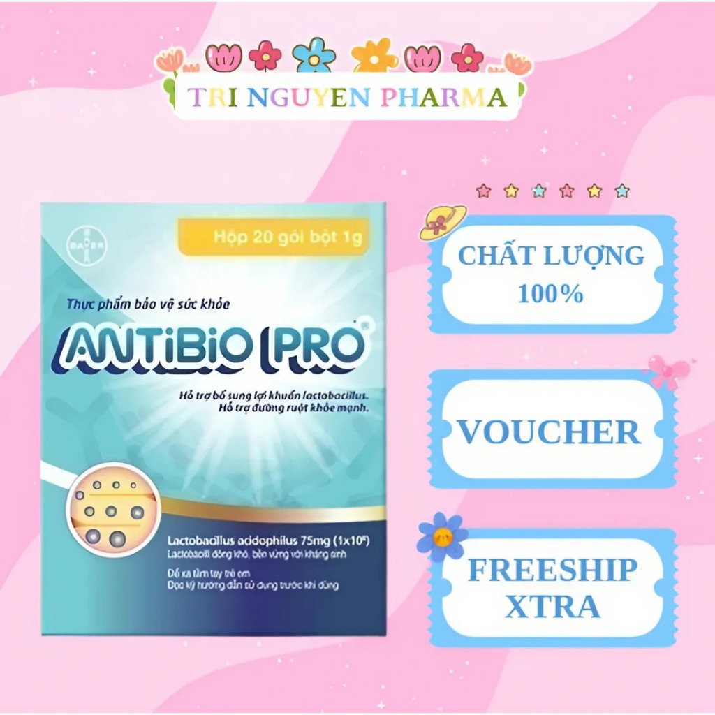 Thực Phẩm Bảo Vệ Sức Khỏe ANTIBIO PRO Hỗ Trợ Bổ Sung Lợi Khuẩn, Cân Bằng Hệ Vi Sinh Hộp 20 Gói x ...