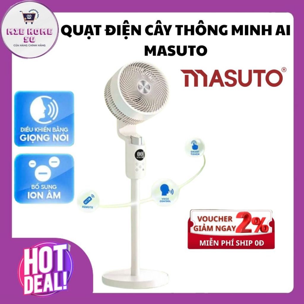 Quạt Điện Cây Masuto Thông Minh AI Điều Khiển Bằng Giọng Nói Quạt Mát ...