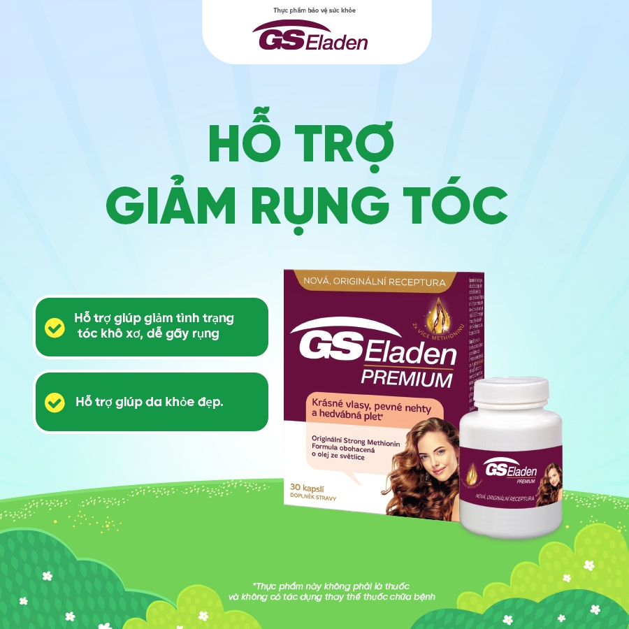 TPBVSK GS Eladen - Chứa Dầu Hoa Rum, Hỗ Trợ Tóc Chắc Khoẻ Hộp 30 Viên ...