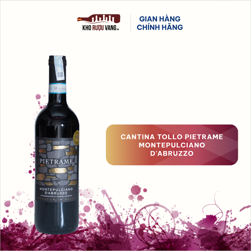 Rượu vang đỏ Ý Cantina Tollo Pietrame Montepulciano d'Abruzzo Nồng Độ ...