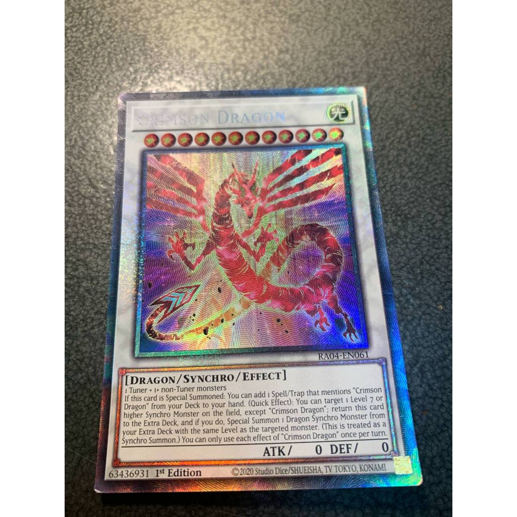 thẻ bài Yugioh chính hãng Crimson Dragon RA04-EN061 collector | Shopee Việt Nam
