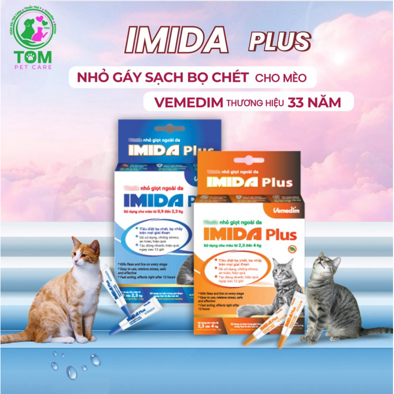 IMIDA plus Vemedim nhỏ gáy diệt bọ chét, ve rận cho mèo | Shopee Việt Nam