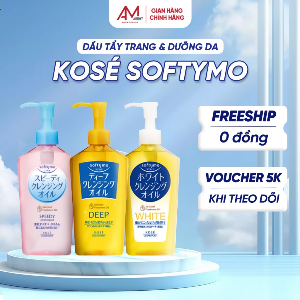 Dầu Tẩy Trang Dưỡng Trắng Da Kose Softymo White Cleansing Oil 230ML | Shopee Việt Nam