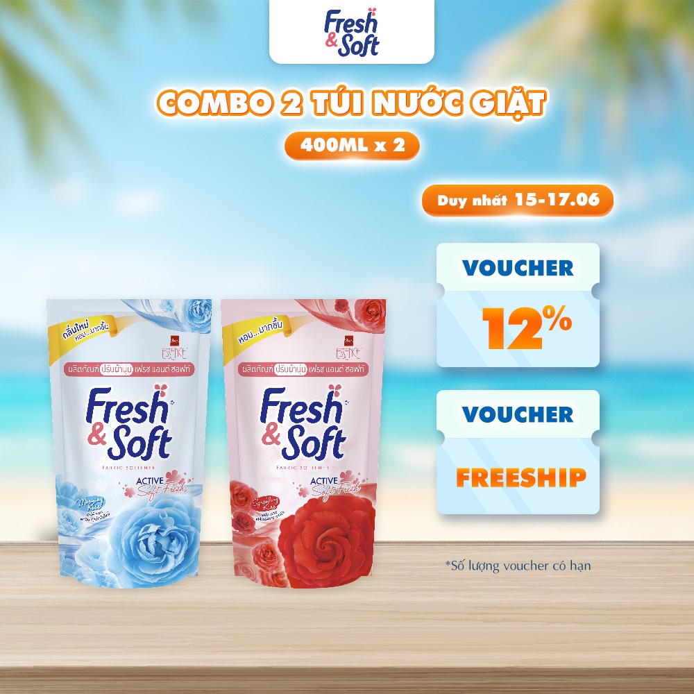 Combo 2 Nước giặt Fresh & Soft 400ml (400ml x2) | Shopee Việt Nam