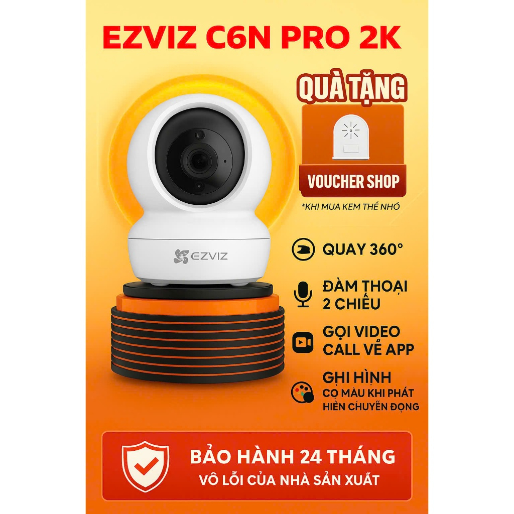 Camera IP/Wifi Ezviz C6N PRO 3MP 2K H1C 2MP / H6C 5MP trong nhà - Đàm Thoại 2 Chiều - Báo Động ...