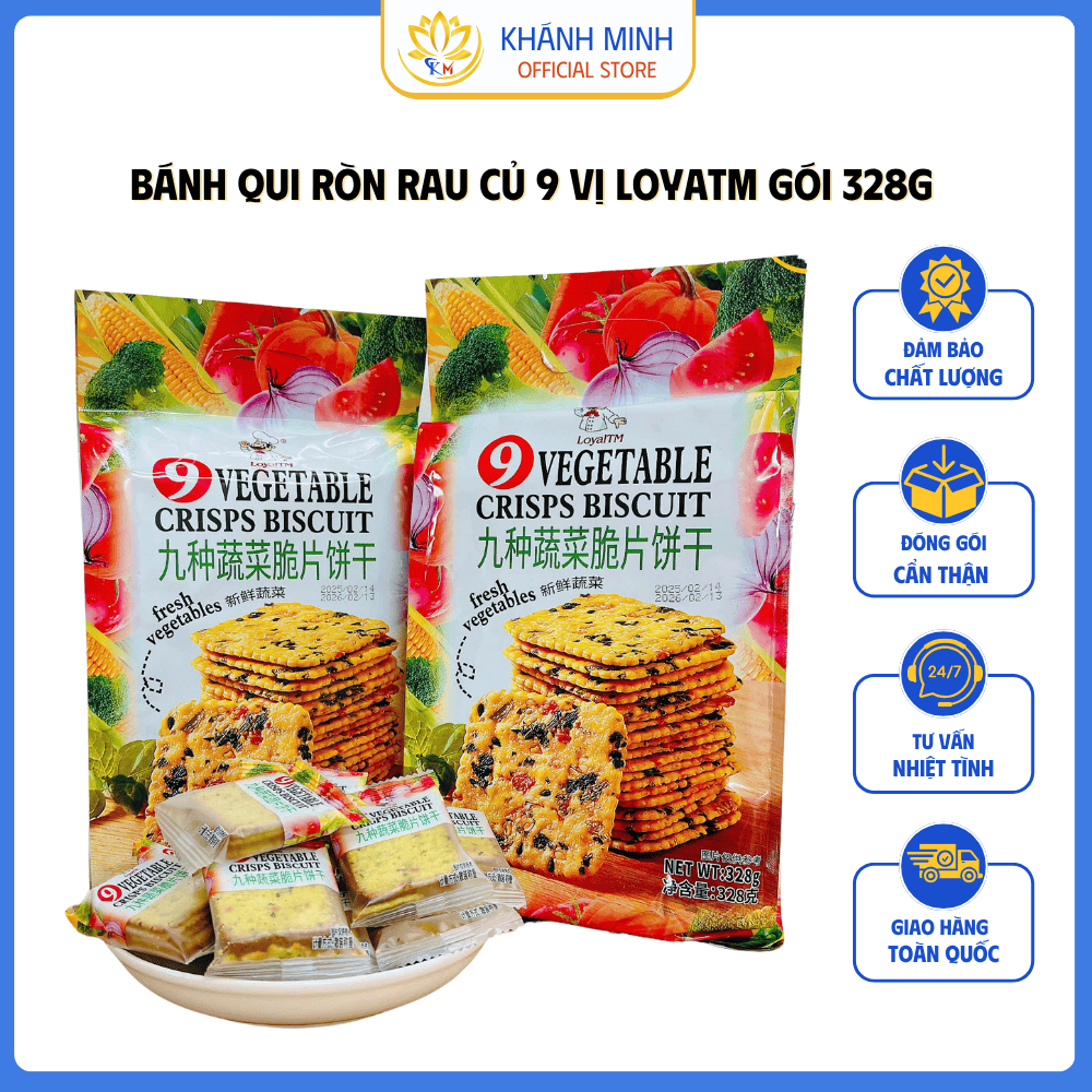 Bánh Quy Giòn 9 Loại Rau Củ Quả Bổ Sung Chất Xơ Cho Cơ Thể Gói 328G | Shopee Việt Nam