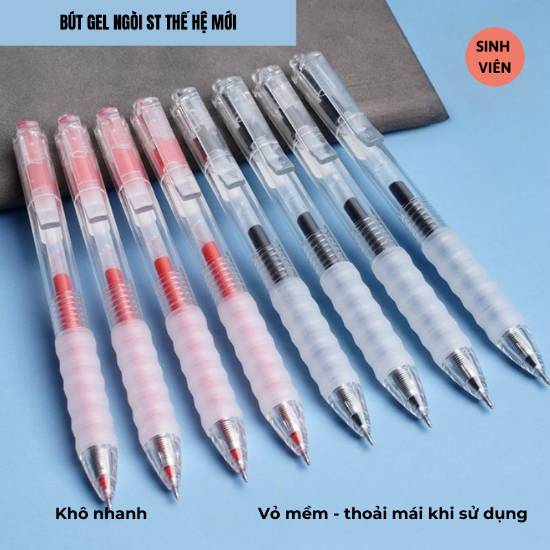 COMBO Bút Gel Ngòi St 0.5mm Nét Siêu Mảnh Vỏ Trong Suốt Nhanh Khô Nhiều ...