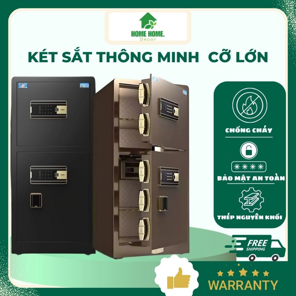Két Sắt Thông Minh Cỡ Lớn 2 Ngăn Riêng Biệt, Két Sắt Khóa Số, Khóa Vân ...