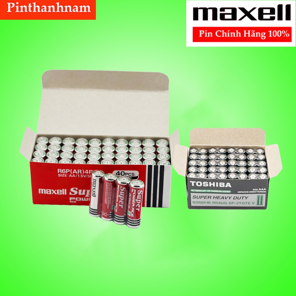 Pin AA , Pin AAA Maxell / Toshiba Hộp 40 Viên Dung Lượng Cao | Shopee ...