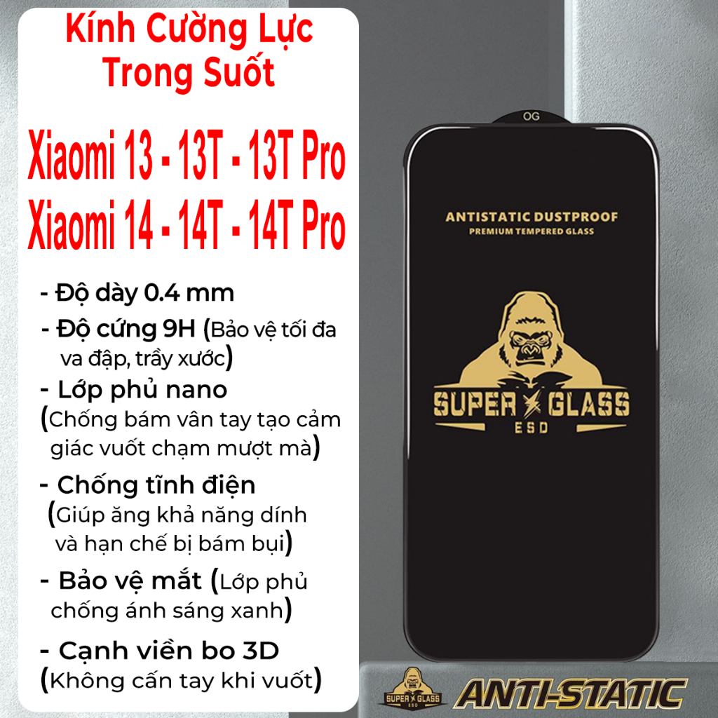 Kính cường lực Xiaomi 13/13T/13T Pro, Xiaomi 14/14T/14T Pro full màn ...