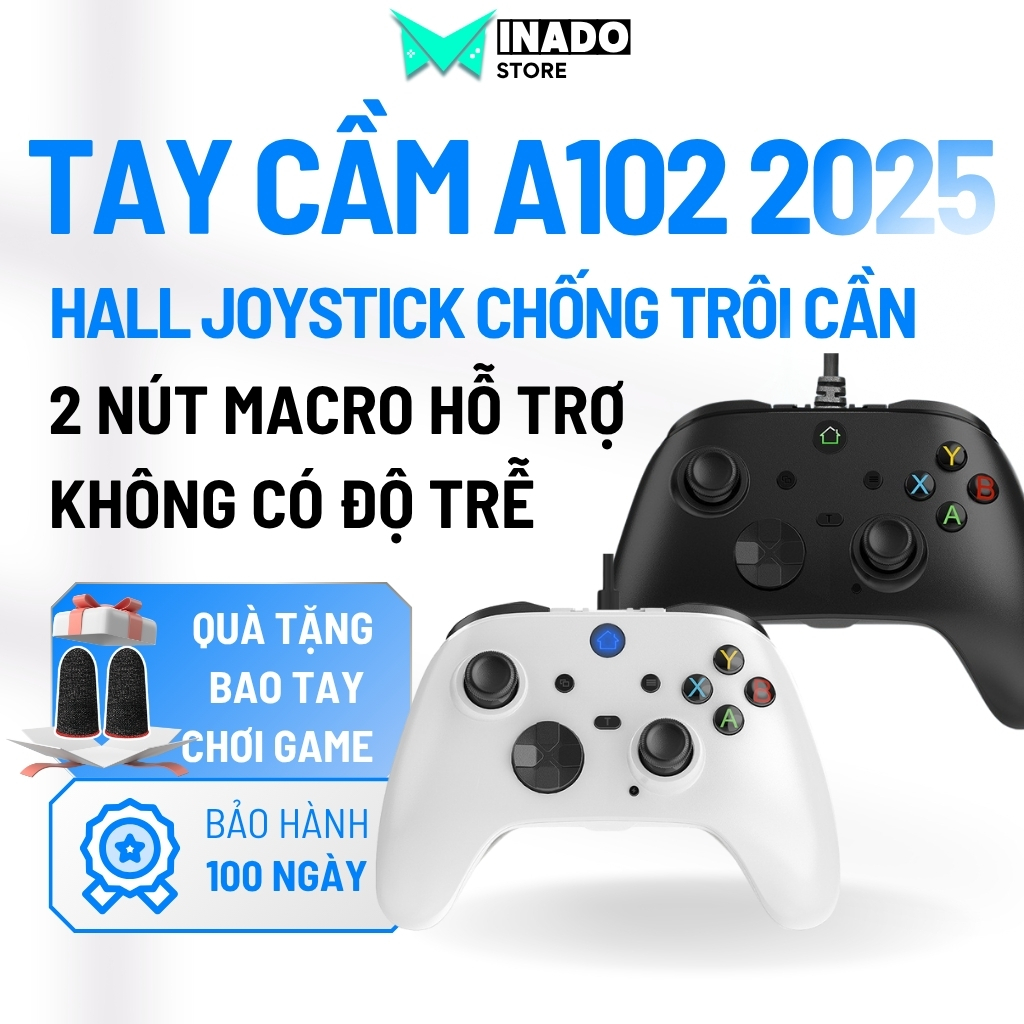 Tay cầm chơi game A102L Hall Effect, tay cầm A102L 2025, tay cầm chơi ...