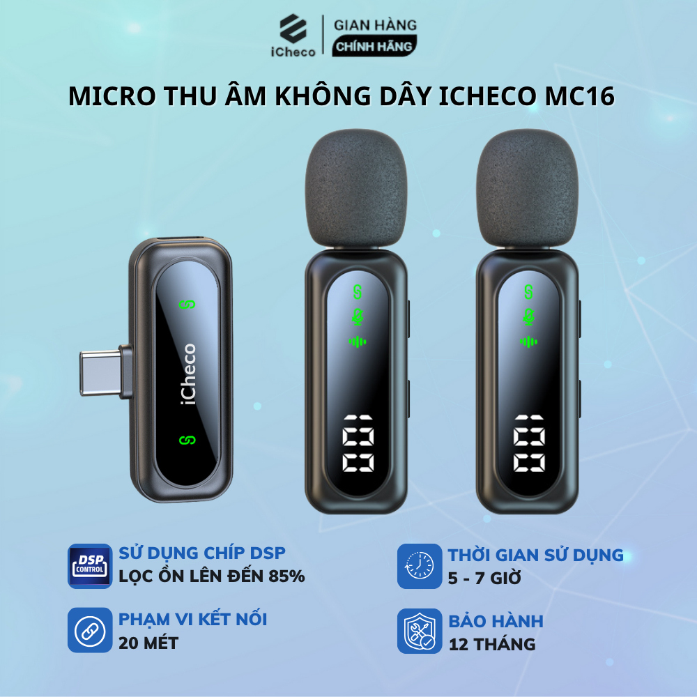 Mic thu âm không dây micro điện thoại cài áo livetream quay video lọc ...