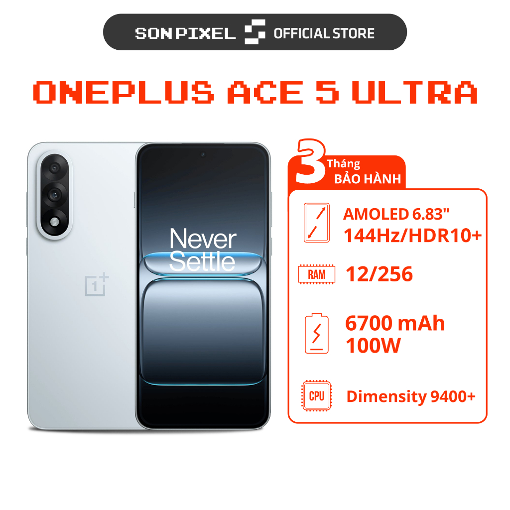 Điện thoại OnePlus Ace 5 Ultra, Chip Dimensity 9400+, Ram 12GB/256GB, Pin 6700 mAh. SonPixel ...