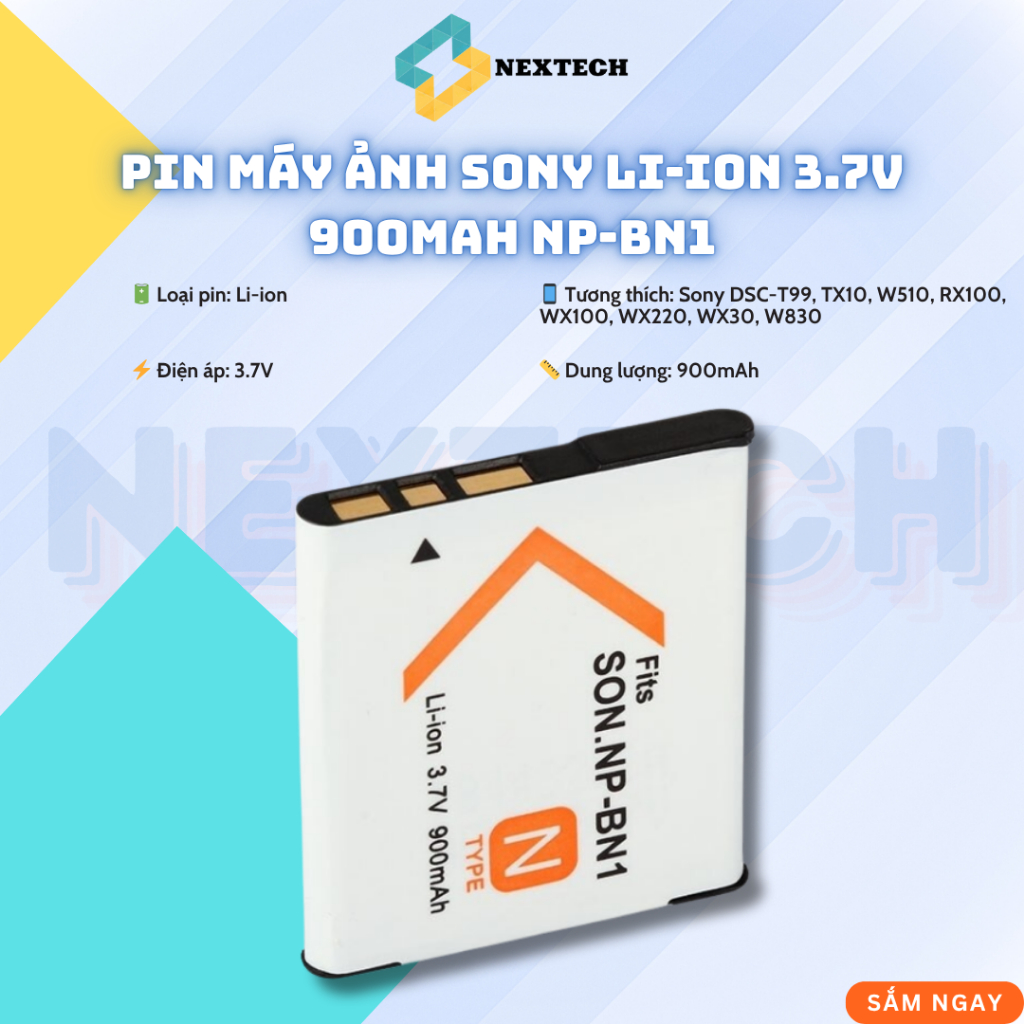 📸 PIN MÁY ẢNH SONY LI-ION 3.7V 900MAH NP-BN1 SẠC NHANH DUNG LƯỢNG CAO 🔋 ...