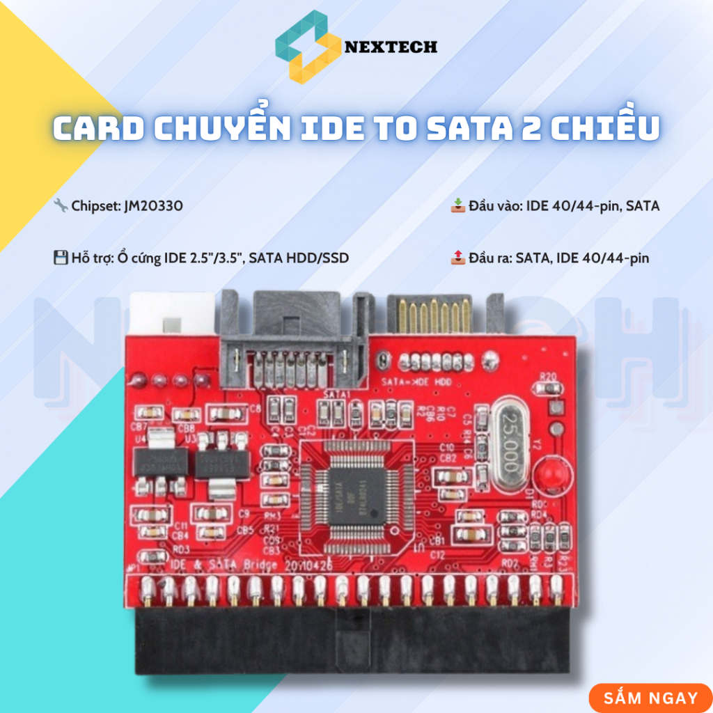 🔌 CARD CHUYỂN IDE TO SATA 2 CHIỀU CHUYỂN DỮ LIỆU Ổ CỨNG LINH HOẠT 💾 ...
