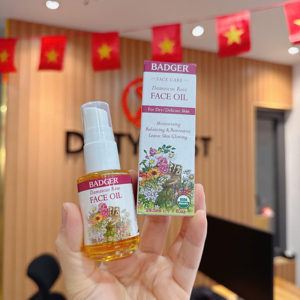[USDA] Badger Rose Face Oil 100% Organic Dầu Dưỡng Ẩm Hữu Cơ và Chống ...
