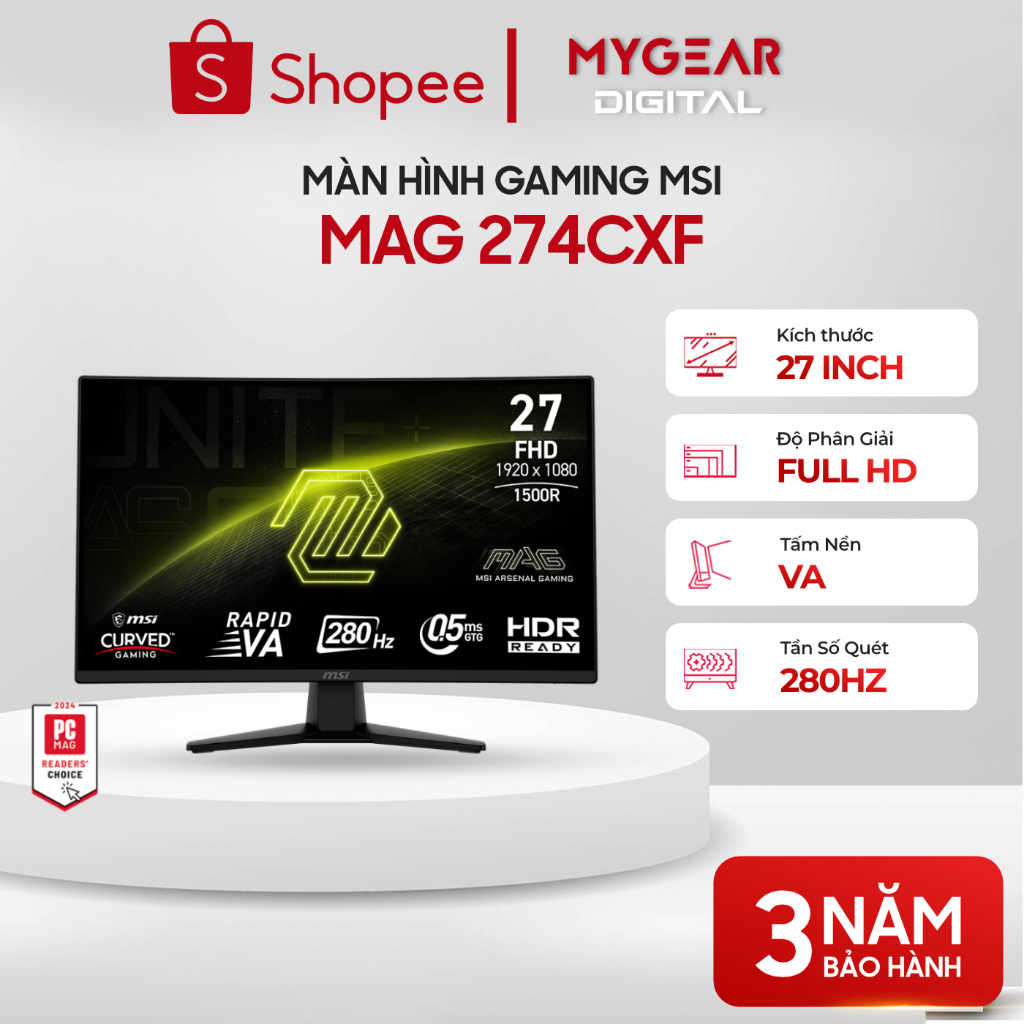 Màn hình Gaming MSI MAG 274CXF 276CXF 27" FHD VA 280Hz Chính hãng - Bảo hành 36 tháng | Shopee ...