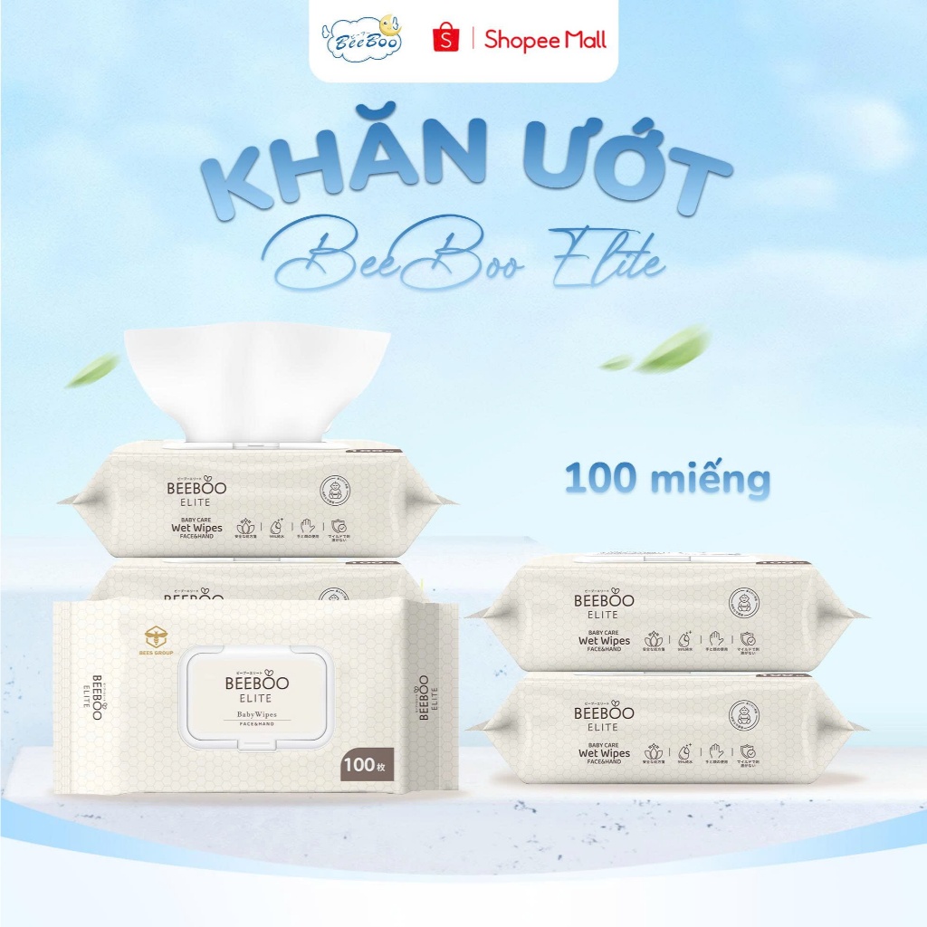 Khăn ướt trẻ em Beeboo Elite – Chiết xuất Cúc La Mã | Shopee Việt Nam