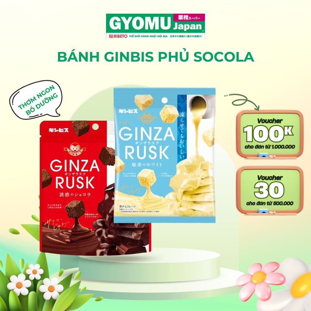 Bánh quy Ginbis phủ socola đen + trắng 50g - GYOMU JAPAN | Shopee Việt Nam