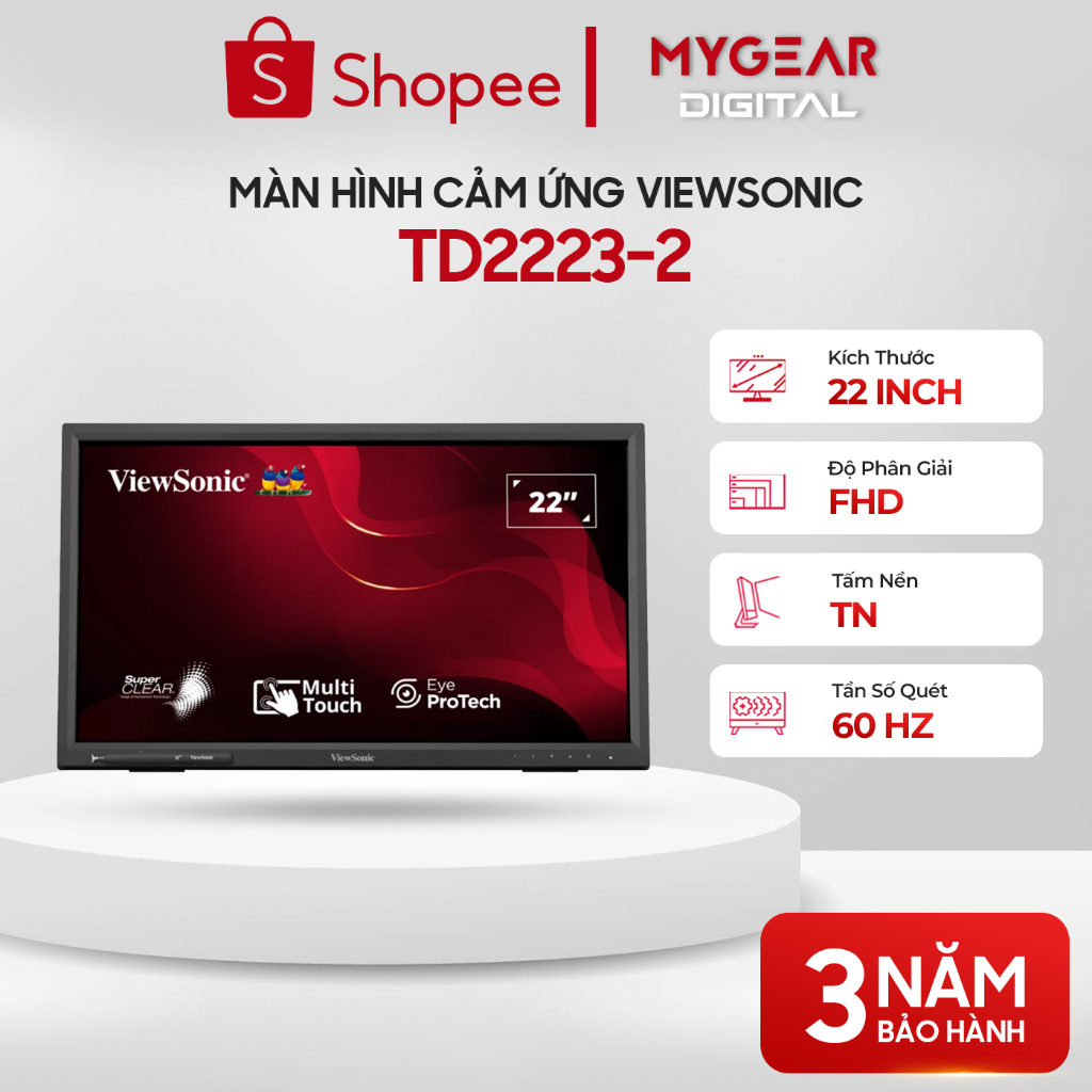 Màn hình cảm ứng Viewsonic TD2223-2 22″ FHD TN 60Hz (HDMI,VGA,Type A/B ...