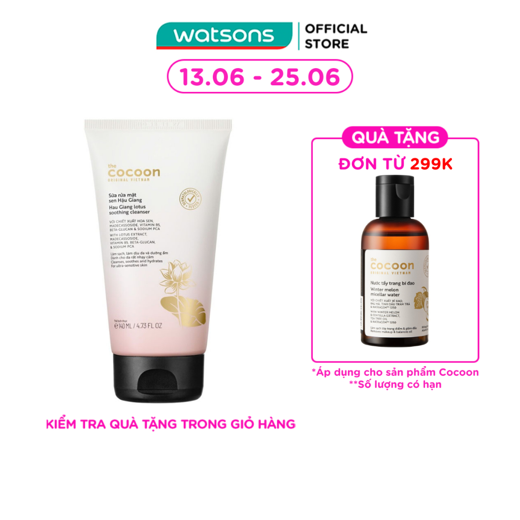 Sữa Rửa Mặt Cocoon Sen Hậu Giang 140ml | Shopee Việt Nam