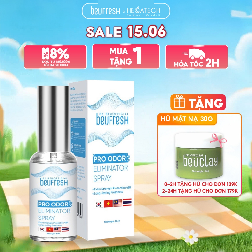 Xịt khử mùi toàn thân, lăn khử mùi BEUFRESH ngăn tiết mồ hôi, hạn chế ...