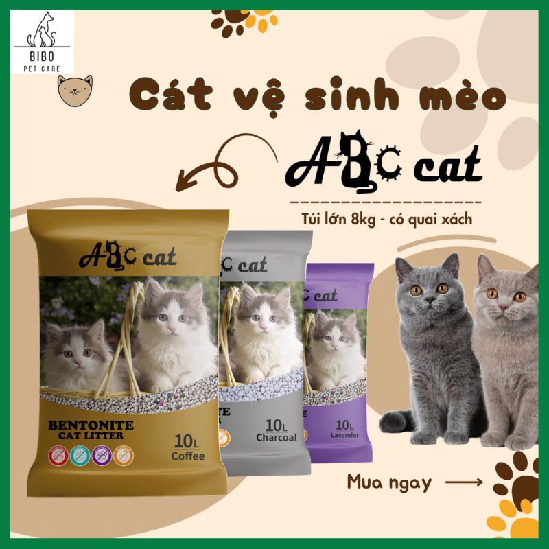 Cát vệ sinh cho mèo ABC Cat Litter 10L mùi than hoạt tính cà phê ...