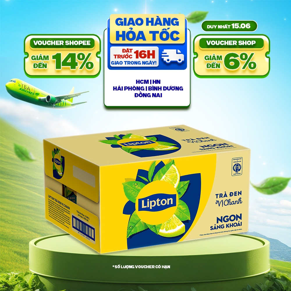 [Hỏa Tốc] Thùng 24 Chai Lipton Trà Đen Vị Chanh (450ml/chai) | Shopee ...