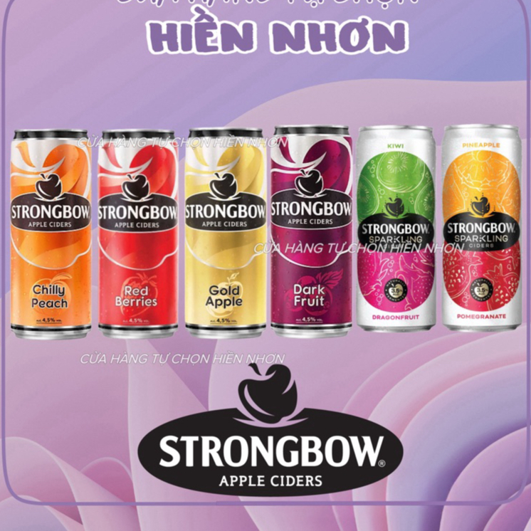 [ĐỦ VỊ] Nước ép Táo lên men vị Dâu Đỏ, Táo, Lựu Thơm Strongbow lon ...