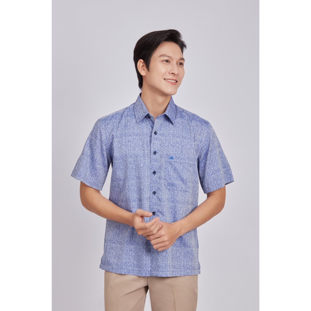 Áo sơ mi nam mattana casual vạt ngang xanh | Shopee Việt Nam