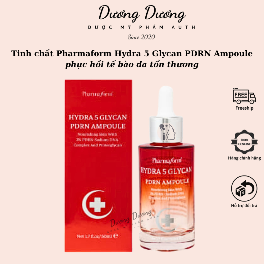 Tinh chất Pharmaform Hydra 5 Glycan PDRN Ampoule phục hồi tế bào da tổn ...