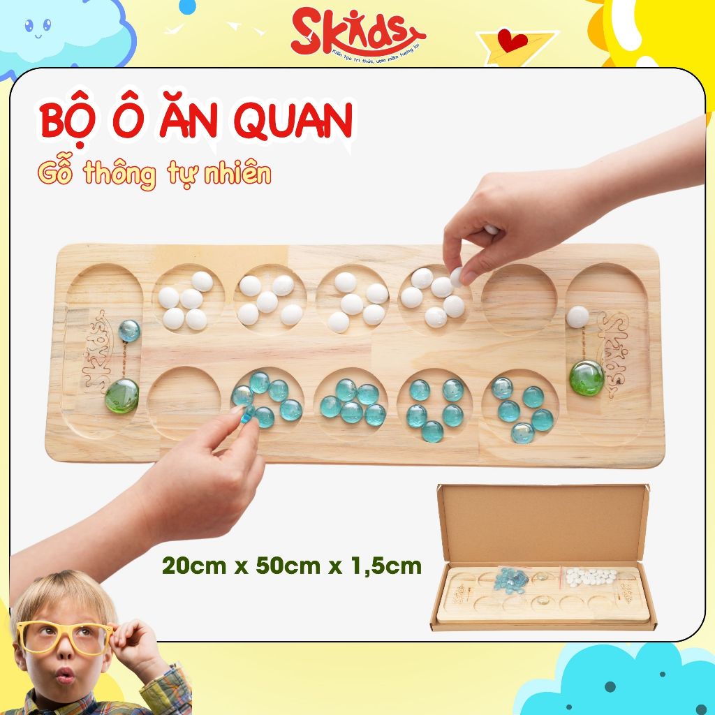 Bộ Ô Ăn Quan Trò Chơi Dân Gian Chất Liệu Gỗ Thông Tự Nhiên - SKIDS ...