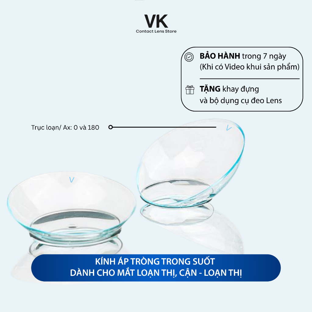 VK Lens Store - Lens Trong suốt LOẠN/ CẬN LOẠN 6 tháng - Kính áp tròng ...
