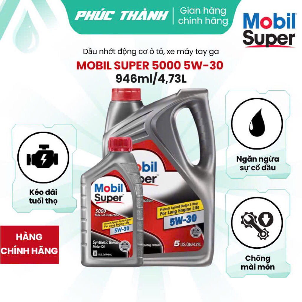 Dầu Nhớt Ô Tô Mobil Super 5000 5W30 946ML/4,73L Nhập Khẩu Mỹ - Chính ...