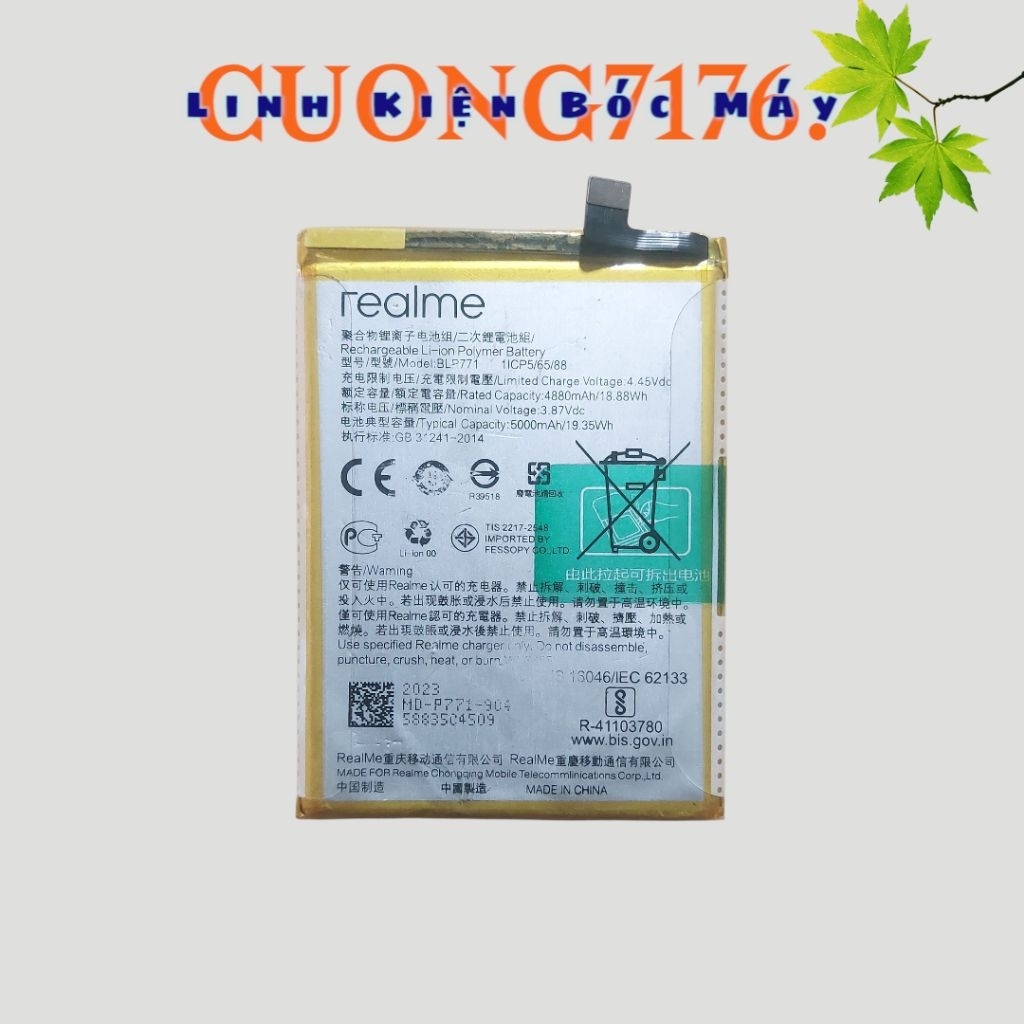 Pin Realme 6i , Realme C3 , Narzo 10 , Realme 7i , C25Y (BLP771 ...