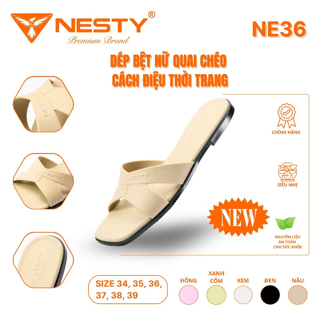 [GIAO HỎA TỐC] DÉP BỆT NỮ QUAI CHÉO CÁCH ĐIỆU THỜI TRANG THƯƠNG HIỆU ...