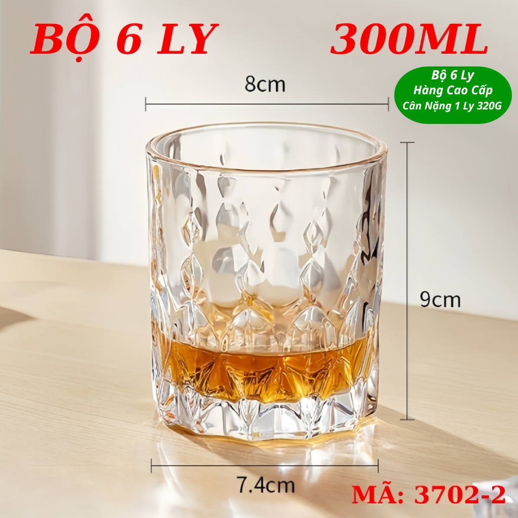 BỘ 6 LY THUỶ TINH CAO CẤP YUJING 300ML ( MÃ 3702-2 ) | Shopee Việt Nam