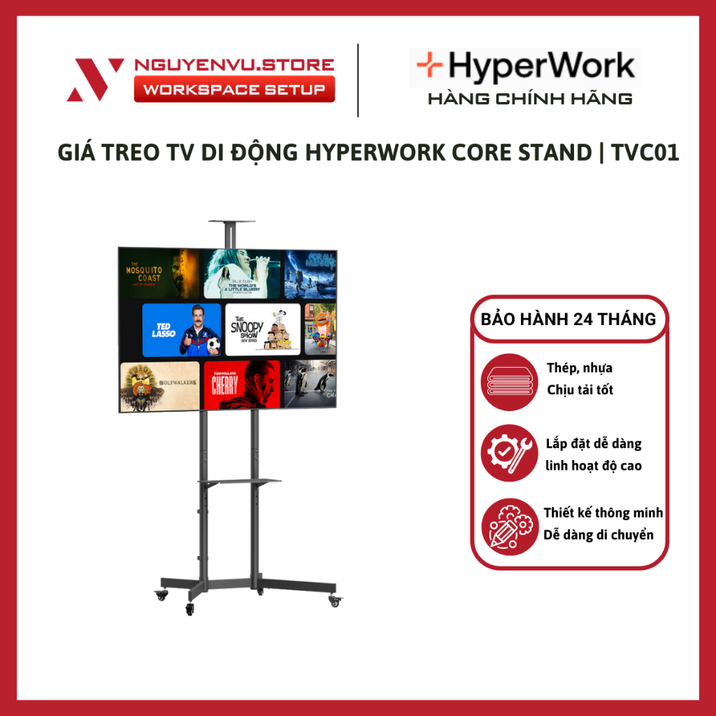 Giá treo tivi di động Hyperwork Core Stand HPW - TVC01-BLK Đen - Hàng ...
