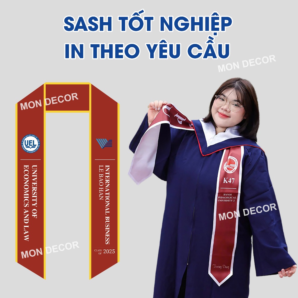 In Sash Tốt Nghiệp Theo Yêu Cầu - Sash Hoa hậu - Băng Đeo Chéo Khai ...