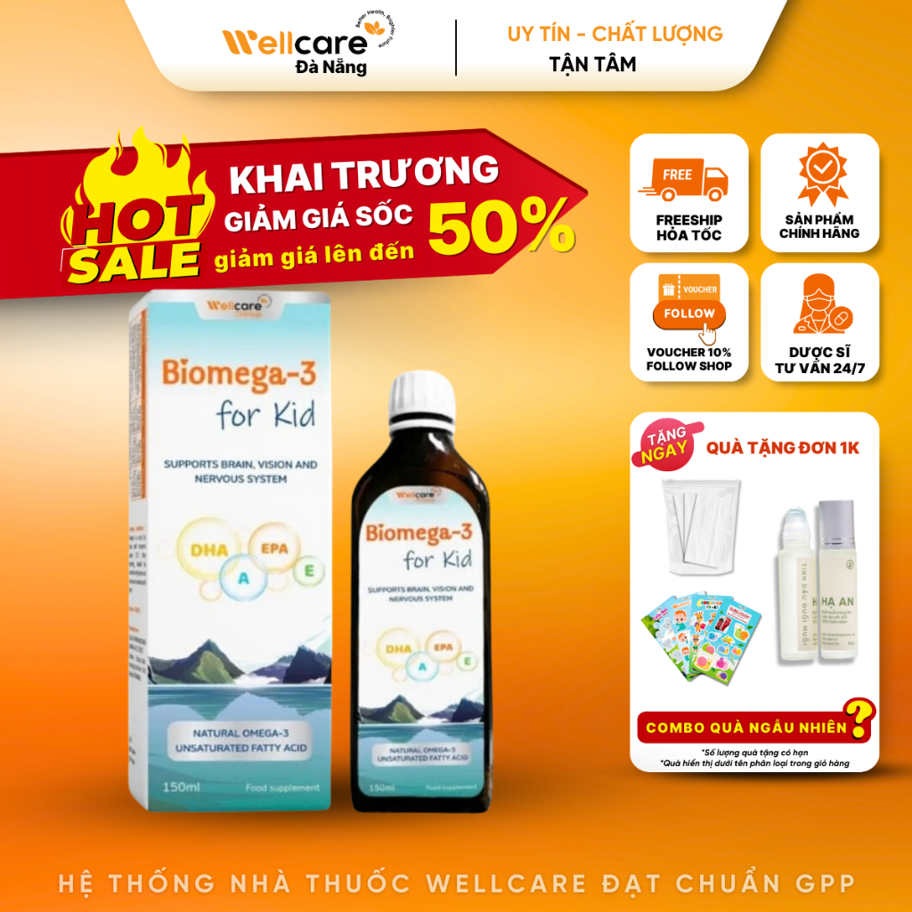 [🔰BAO CHECK] Biomega-3 For Kid - Hộp 150ml - Bổ sung Omega3, DHA ...