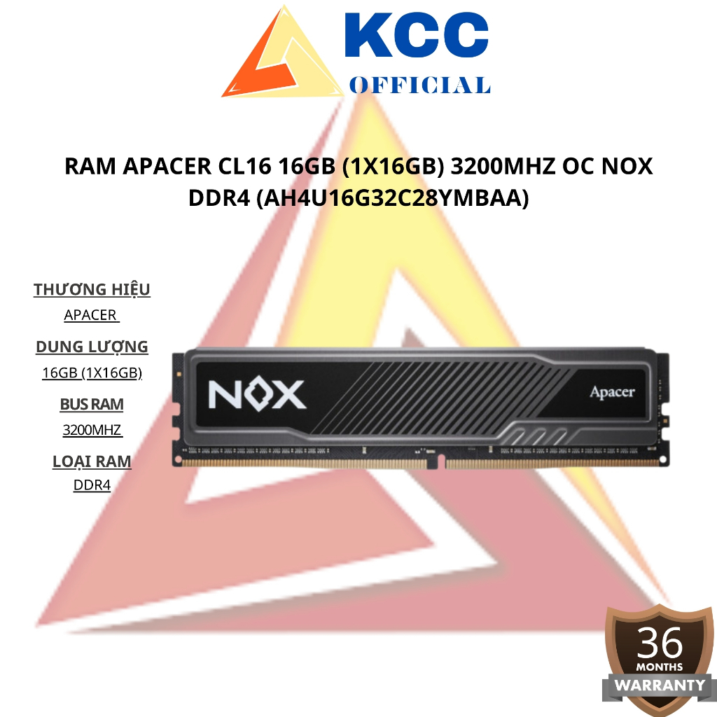 RAM APACER CL16 16GB (1x16GB) 3200MHz OC NOX DDR4 (AH4U16G32C28YMBAA) | Shopee Việt Nam