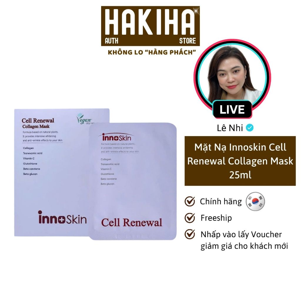 Combo 20 Miếng Mặt Nạ Innoskin Cell Renewal Collagen Mask 25ml | Shopee ...