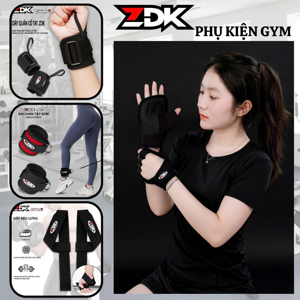 Phụ kiện gym, Găng tay tập gym trợ lực, Đai Cổ Tay, Đai Cổ Chân, Dây ...