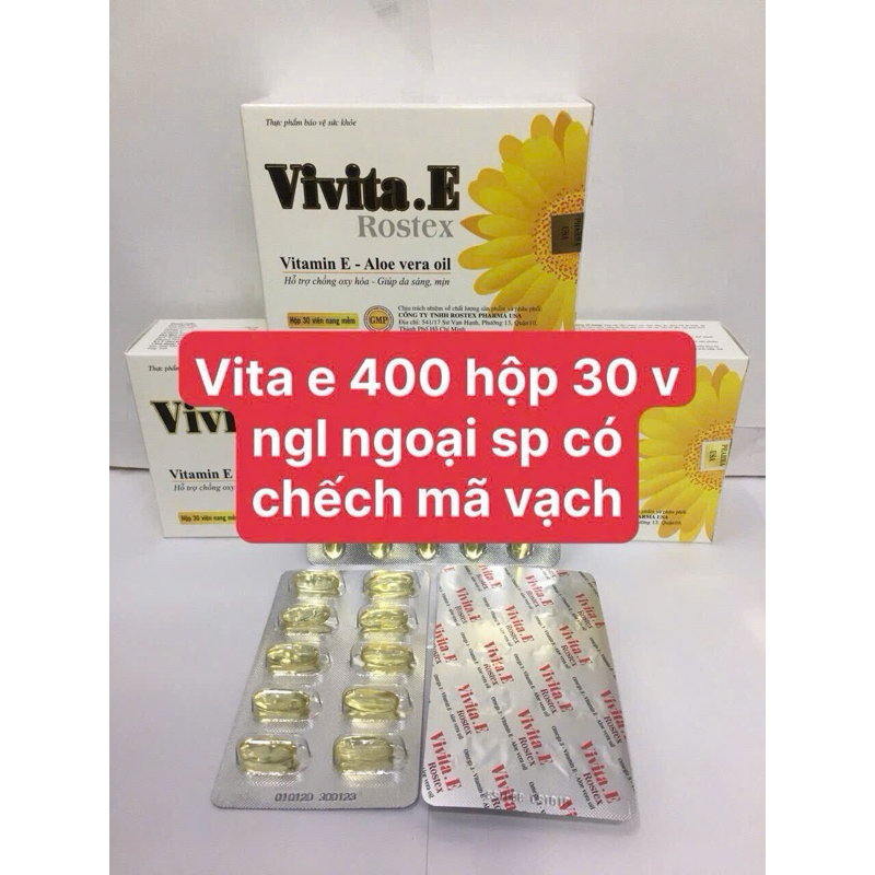 Vitamin E 400iu vivita.E 400 - Hộp 30 viên nang - đẹp da, chống lão hóa ...