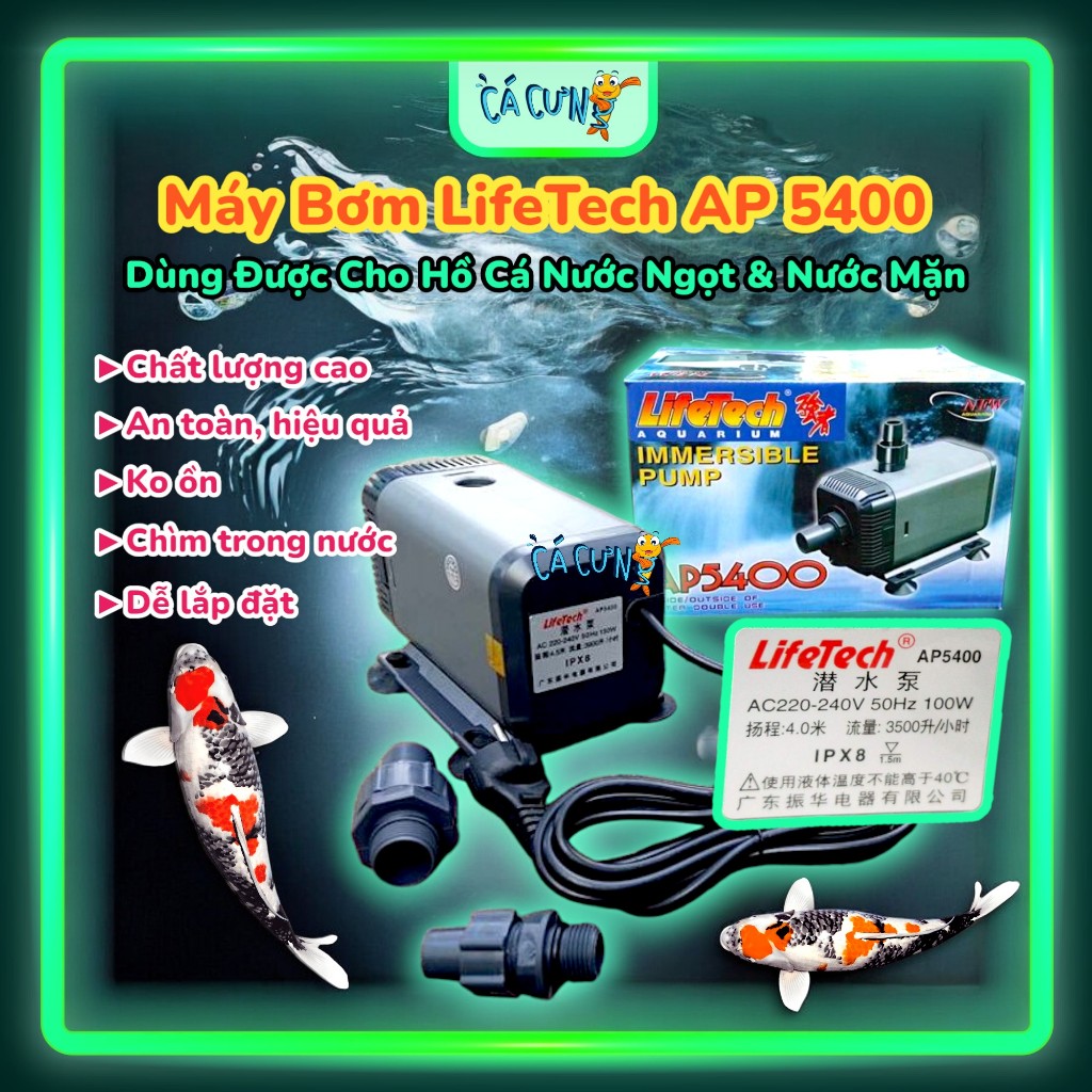 Máy Bơm Nước Hồ Cá Lifetech AP-5400 (100W) Máy Bơm Chìm Bể Cá Koi, Cá Rồng (HÀNG CTY) | Shopee ...