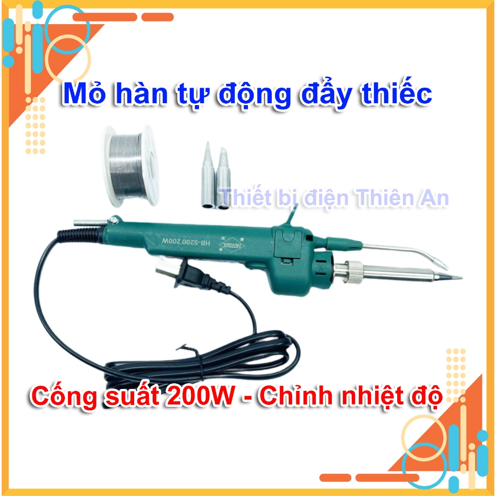 Mỏ hàn thiếc tự động đầy thiếc công suất 200w điều chỉnh nhiệt độ có ...