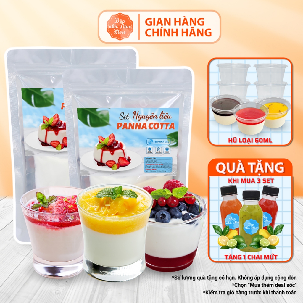 Set Panna Cotta 3 Vị Thành Phẩm 20-25 Hũ 60ml Set Nguyên Liệu Làm Bánh ...