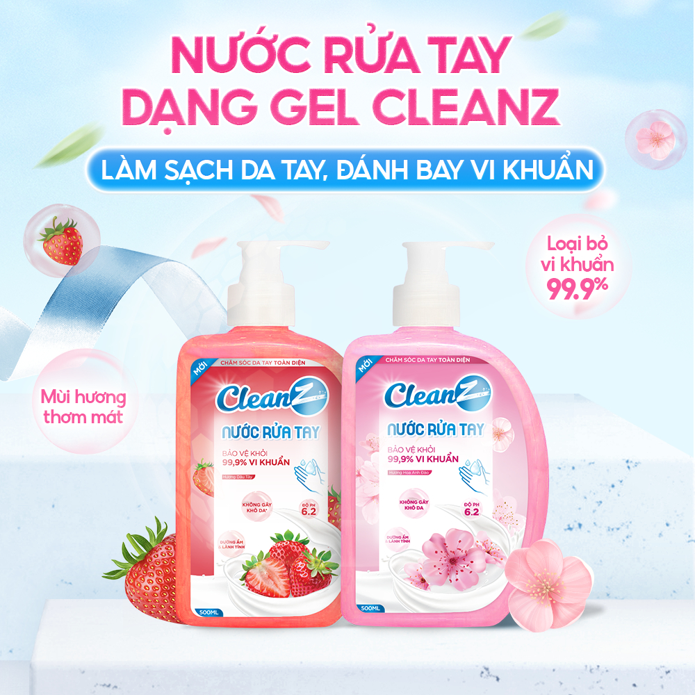 Nước rửa tay CleanZ bảo vệ khỏi vi khuẩn, an toàn mềm mại cho da tay ...